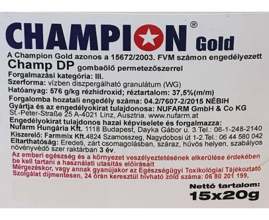 Champion Gold gombaölő permetezőszer 20 g
