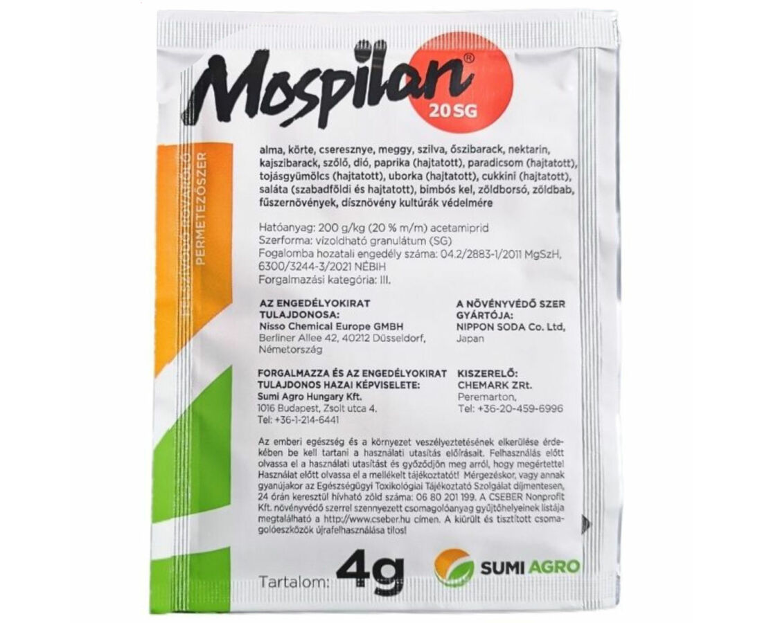 Mospilan 20 SG rovarölő permetszer, 4 g