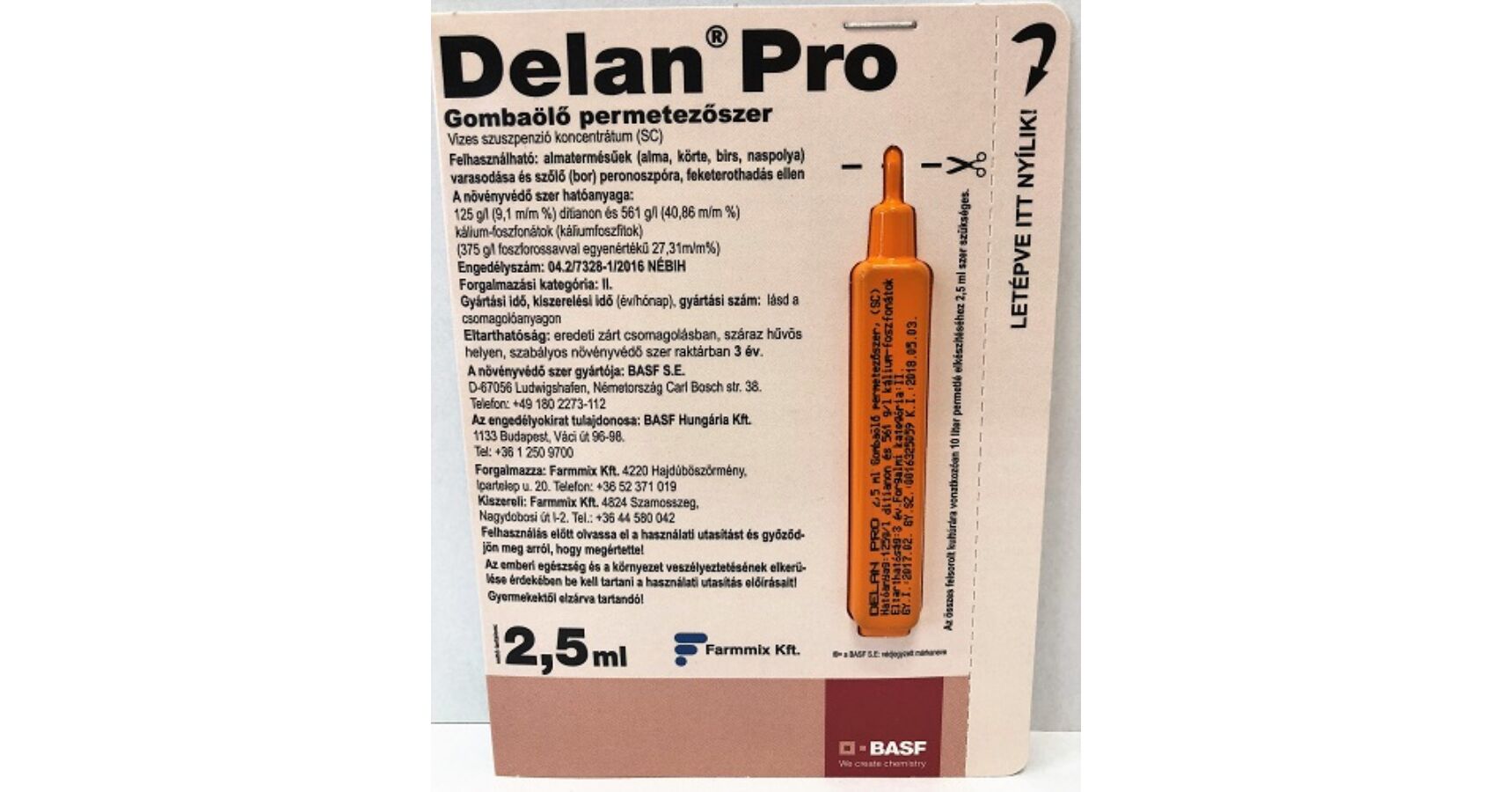Delan Pro gombaölő permetezőszer 2,5 ml ampulla