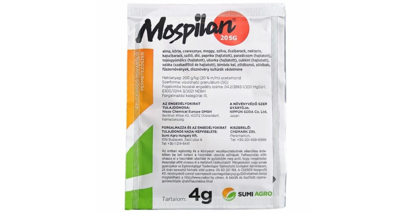 Mospilan 20 SG rovarölő permetszer, 4 g